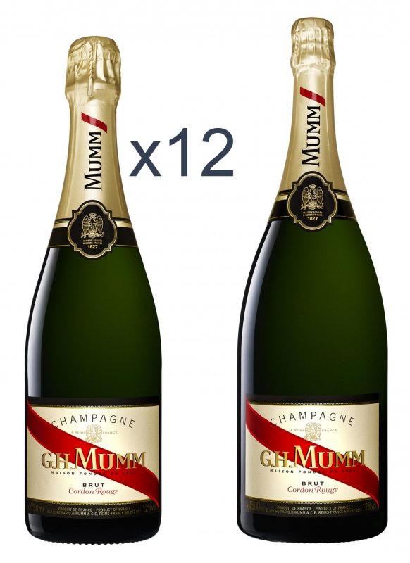Champagne Mumm - 12 bouteilles de Cordon Rouge + 1 magnum - Bouteille ...